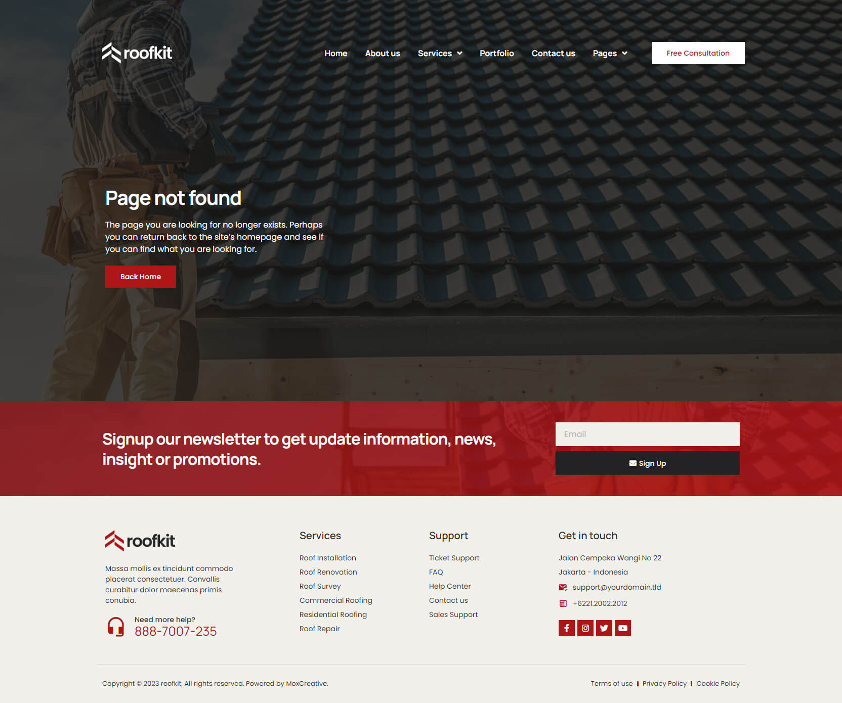 RoofKit - Roofing Services Elementor Pro Template Kit by moxcreative